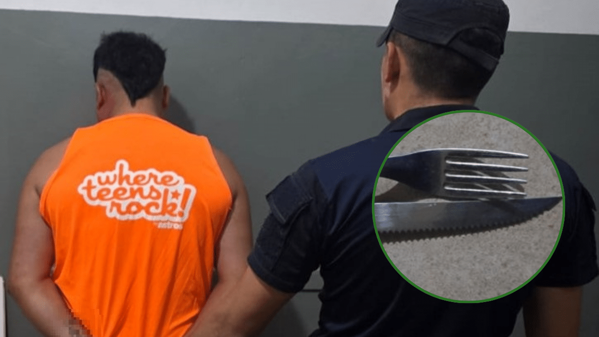 Amenazas con arma blanca: pelea entre hermanos con cuchillo y tenedor ...